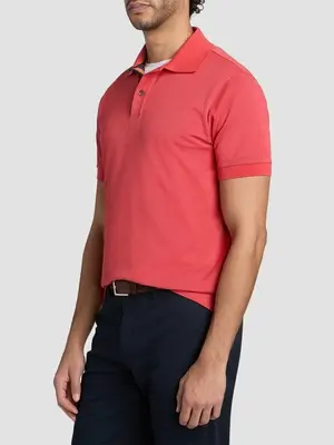 Paul Smith Straight Placket Cotton Polo Shirt - Bubblegum Raspberry