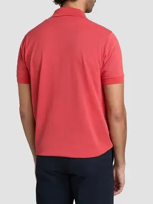 Paul Smith Straight Placket Cotton Polo Shirt - Bubblegum Raspberry