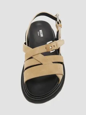 Moschino Suede Buckle Sandals
