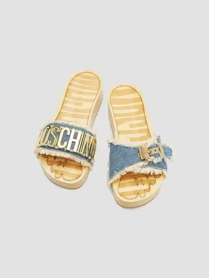 Moschino Logo Slide Sandals