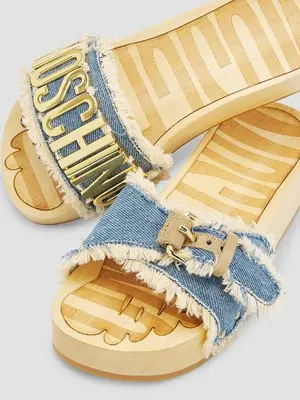 Moschino Logo Slide Sandals