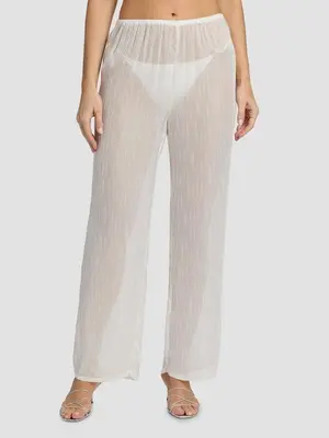 MILLY Celina Pinstriped Sheer Cover-up Pants