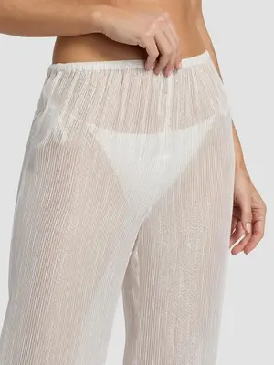 MILLY Celina Pinstriped Sheer Cover-up Pants