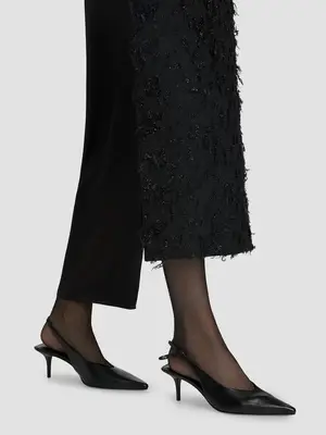 LANVIN Metallic Fringed Wool-blend Midi-skirt