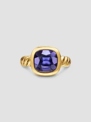 David Yurman Dy Mercer Stone Ring In 18k Yellow Gold - Iolite