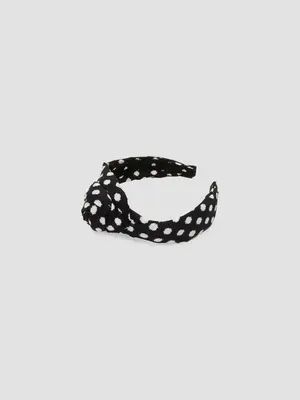 Lele Sadoughi Rosette Polka Dot Headband - Jet