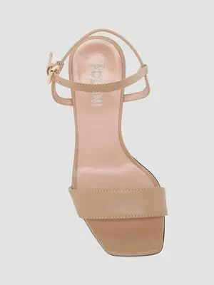 POLLINI Sunset 85mm Leather Sandals - Sand Black