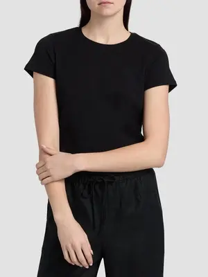 Majestic Filatures Interlock Cotton T-shirt - Noir