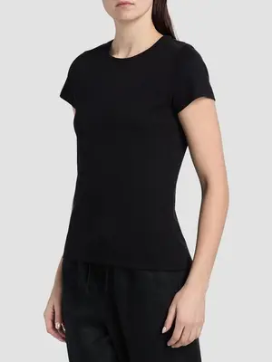 Majestic Filatures Interlock Cotton T-shirt - Noir