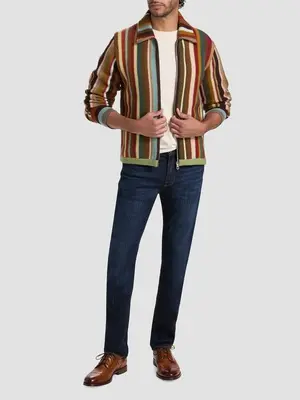 Paul Smith Striped Wool Zip-front Cardigan