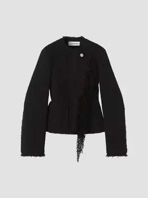 LANVIN Asymmetrical Jacket In Boucle Wool