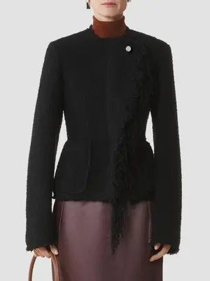 LANVIN Asymmetrical Jacket In Boucle Wool