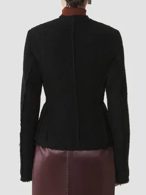 LANVIN Asymmetrical Jacket In Boucle Wool
