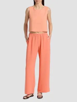 LESET Arielle Wide-leg Pants - Pamplemousse