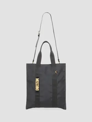 Moschino Logo Hardware Canvas Tote Bag