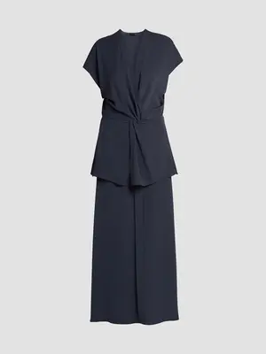 Giorgio Armani Twist Silk Layered Maxi Dress