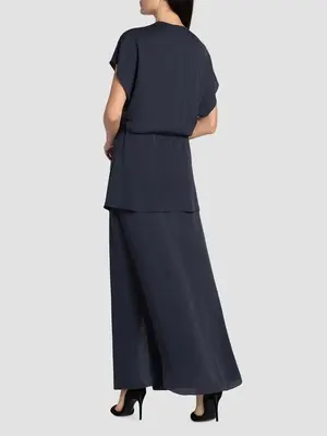 Giorgio Armani Twist Silk Layered Maxi Dress