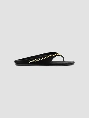 HERBERT LEVINE Sun-kissed Suede Sandals - Black