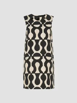 Max Mara Printed Cotton Poplin Dress - Black Multi