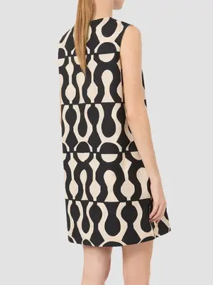 Max Mara Printed Cotton Poplin Dress - Black Multi