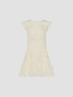 MILLY Myla 3d Floral-embroidered Minidress - Ecru