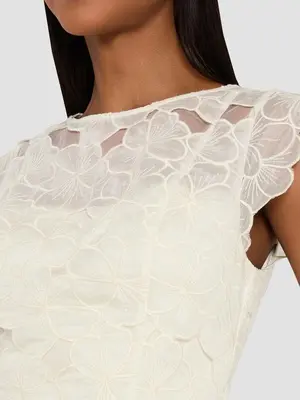 MILLY Myla 3d Floral-embroidered Minidress