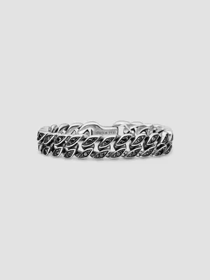 David Yurman Curb Chain Bracelet In Sterling - Black