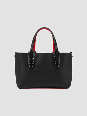 CHRISTIAN LOUBOUTIN Cabata Mini Leather Tote Bag - Black