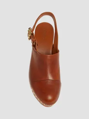 Chloé Jeannette 80mm Leather Platform Clogs