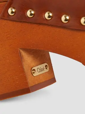 Chloé Jeannette 80mm Leather Platform Clogs