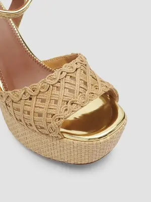 POLLINI 110mm Raffia Platform Sandals