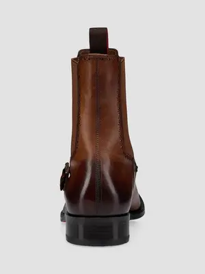 CHRISTIAN LOUBOUTIN Sartosea Patinated Leather Chelsea Booties