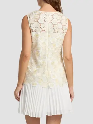 MILLY Maggie Embroidered Pleated Minidress