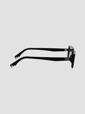 Fendi Way 53mm Rectangular Sunglasses - Black