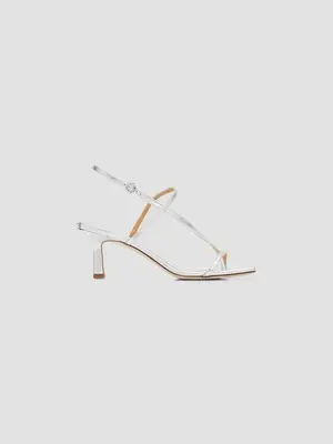 AeydĒ Elise 65mm Leather Sandals - Silver