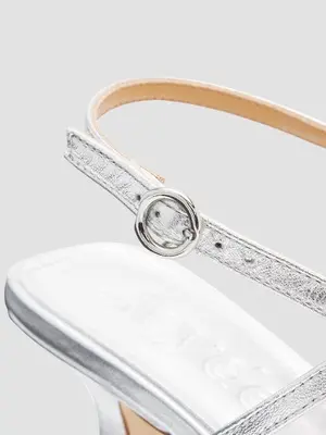 AeydĒ Elise 65mm Leather Sandals - Silver