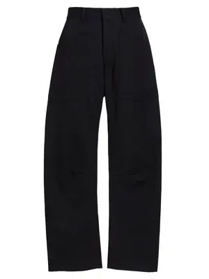 NILI LOTAN Shon Wool Barrel-leg Pants - Black
