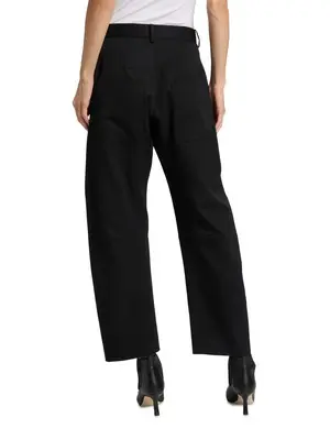 NILI LOTAN Shon Wool Barrel-leg Pants - Black