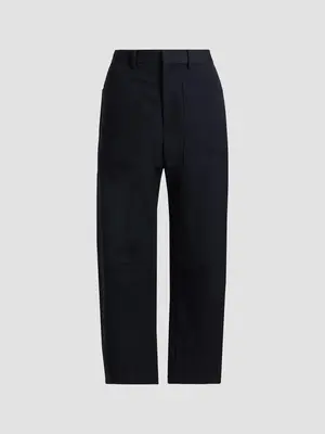 NILI LOTAN Shon Wool Barrel-leg Pants Midnight