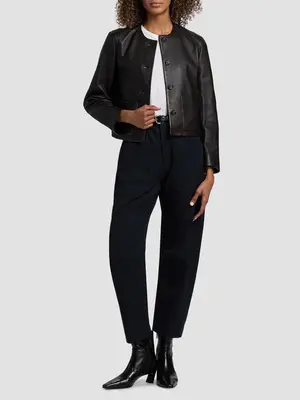 NILI LOTAN Shon Wool Barrel-leg Pants - Midnight