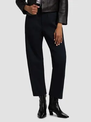 NILI LOTAN Shon Wool Barrel-leg Pants - Midnight
