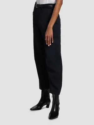 NILI LOTAN Shon Wool Barrel-leg Pants - Midnight