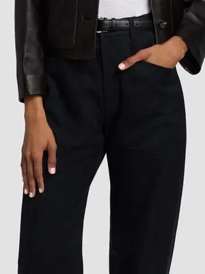 NILI LOTAN Shon Wool Barrel-leg Pants - Midnight