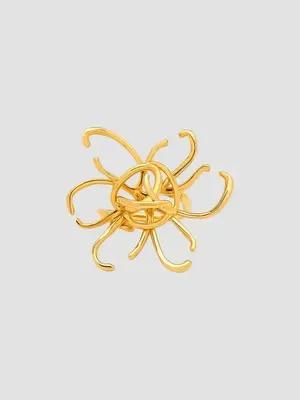 Oscar De La Renta O Wire Flower 24k--plated Brass Ring - Gold