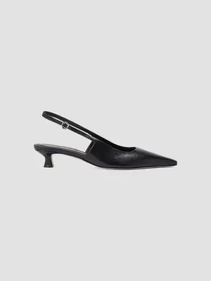 AeydĒ Catrina Leather 35mm Kitten-heel Slingback Pumps - Black