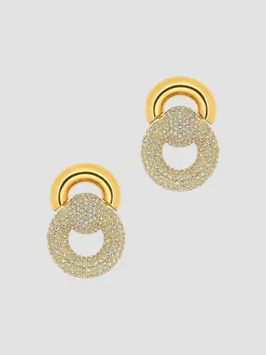 Oscar De La Renta 24k-gold-plated Brass & Rhinestone Drop Earrings - Crystal