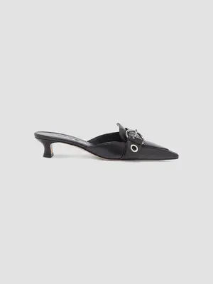 AeydĒ Danielle Leather 35mm Kitten Mule Pumps