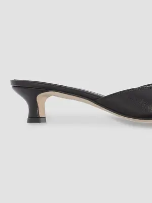 AeydĒ Danielle Leather 35mm Kitten Mule Pumps