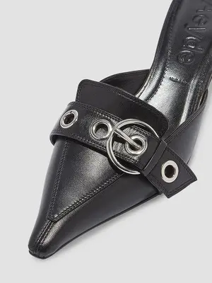 AeydĒ Danielle Leather 35mm Kitten Mule Pumps