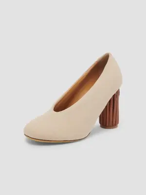 Moschino Round Toe Cotton Pumps